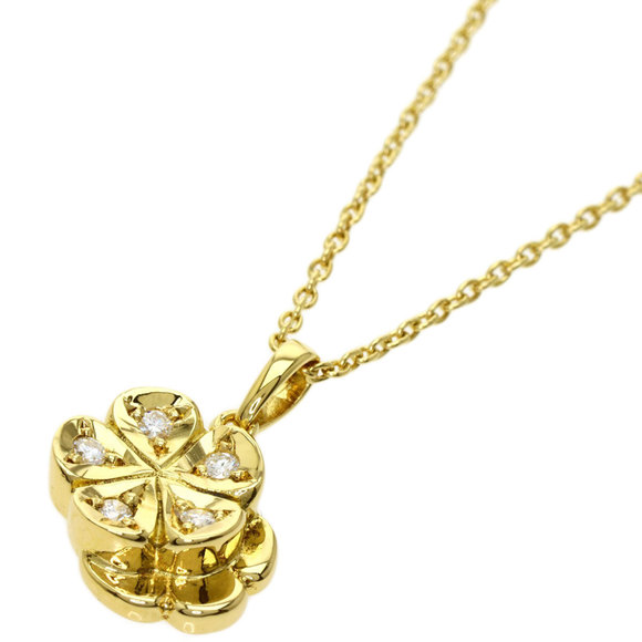 Dior | Jewelry | Christian Dior Flower Motif Diamond Necklace K8 Yellow ...